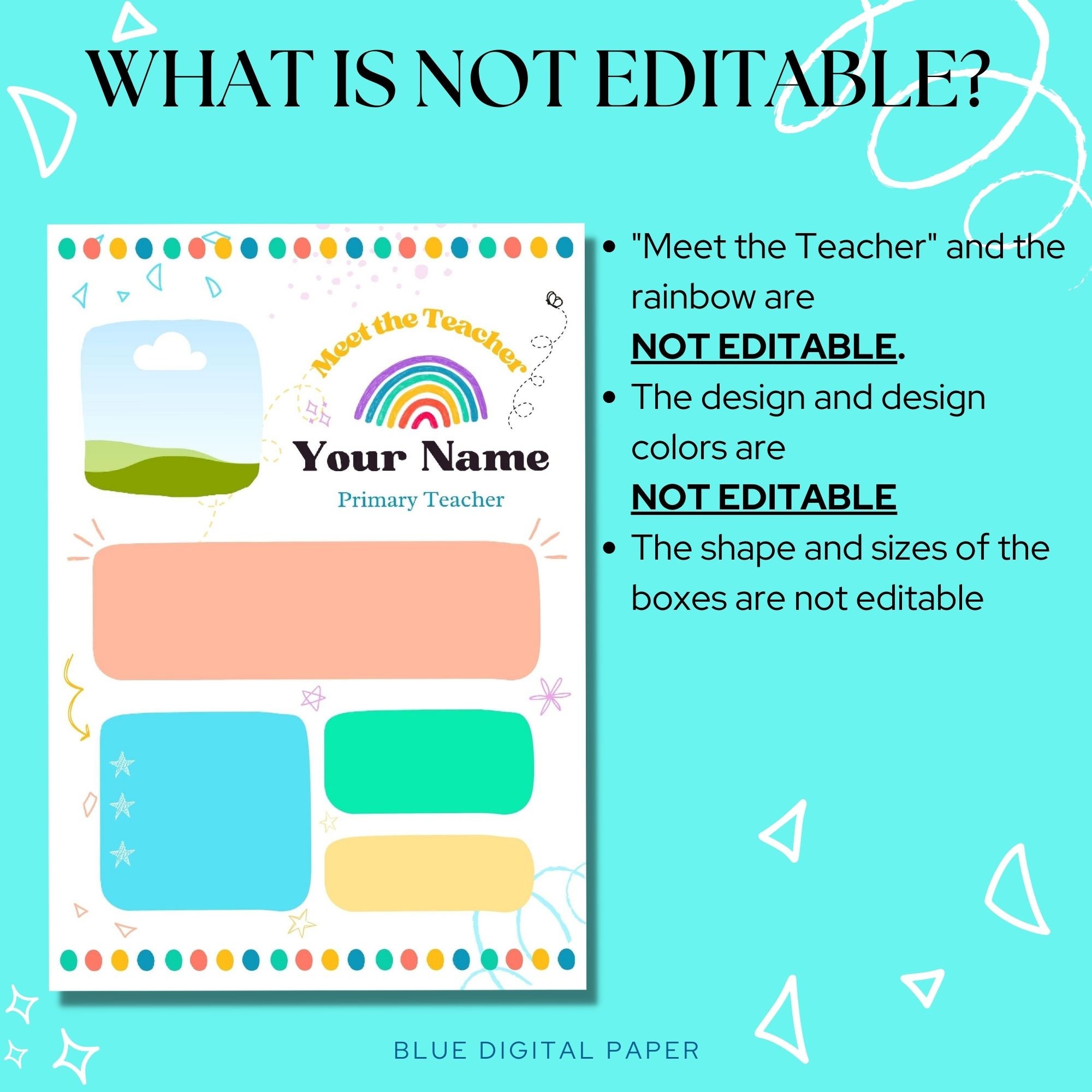 Meet the Teacher Editable Templates Canva Editable Template Editable ...