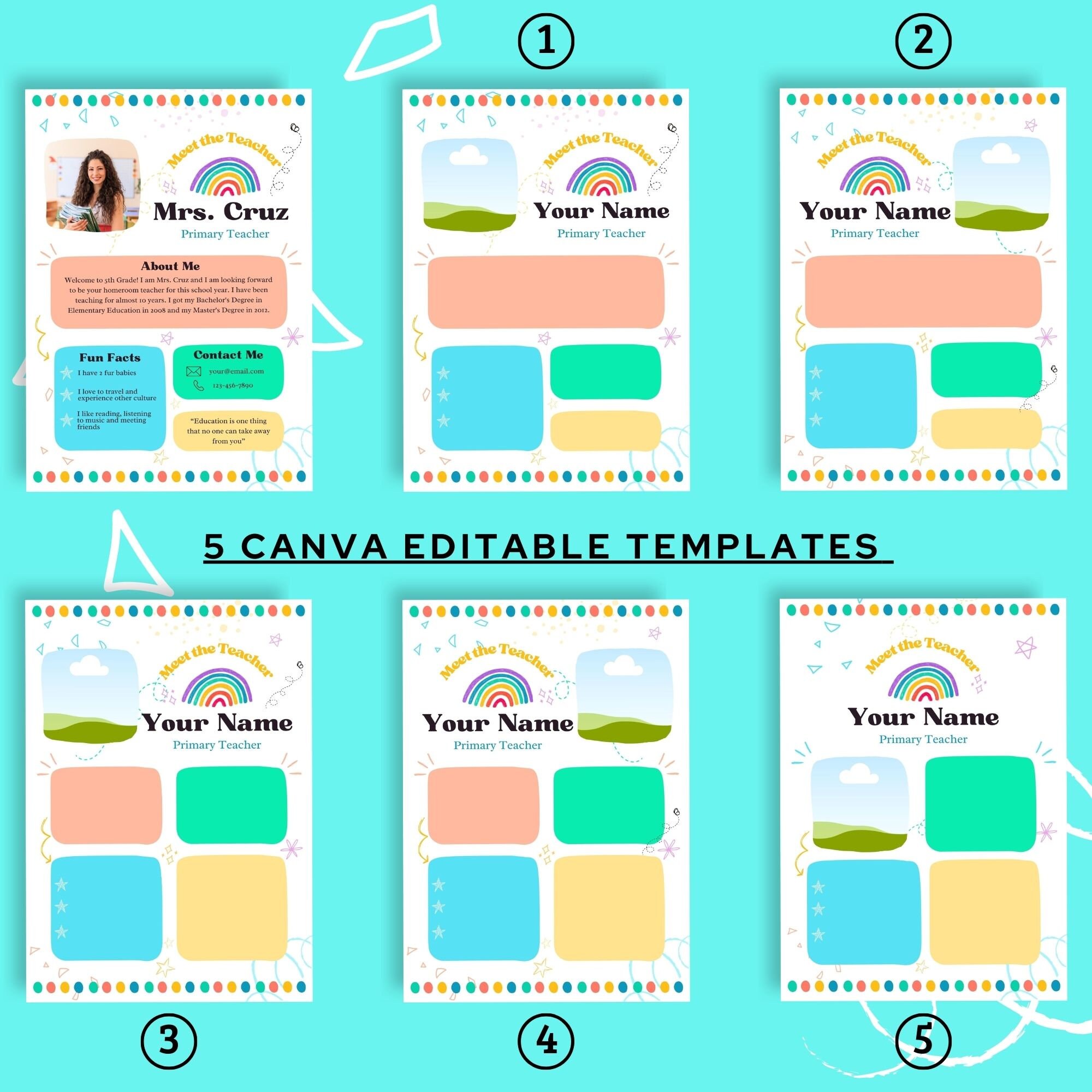Meet the Teacher Editable Templates | Canva Editable Template ...