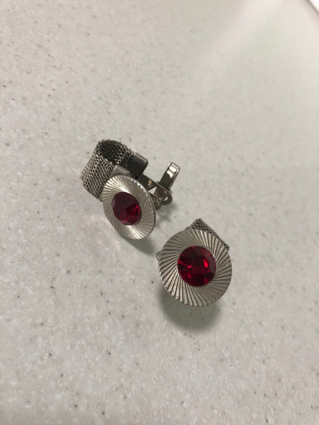 Vintage Cufflinks for Men, Retro Cufflinks, Red Cufflinks - Etsy