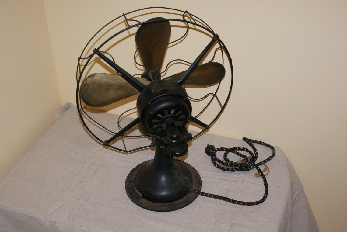 1920s Antique Oscillating Fan W/brass Blades 17" Dia. Robbins and Myers ...