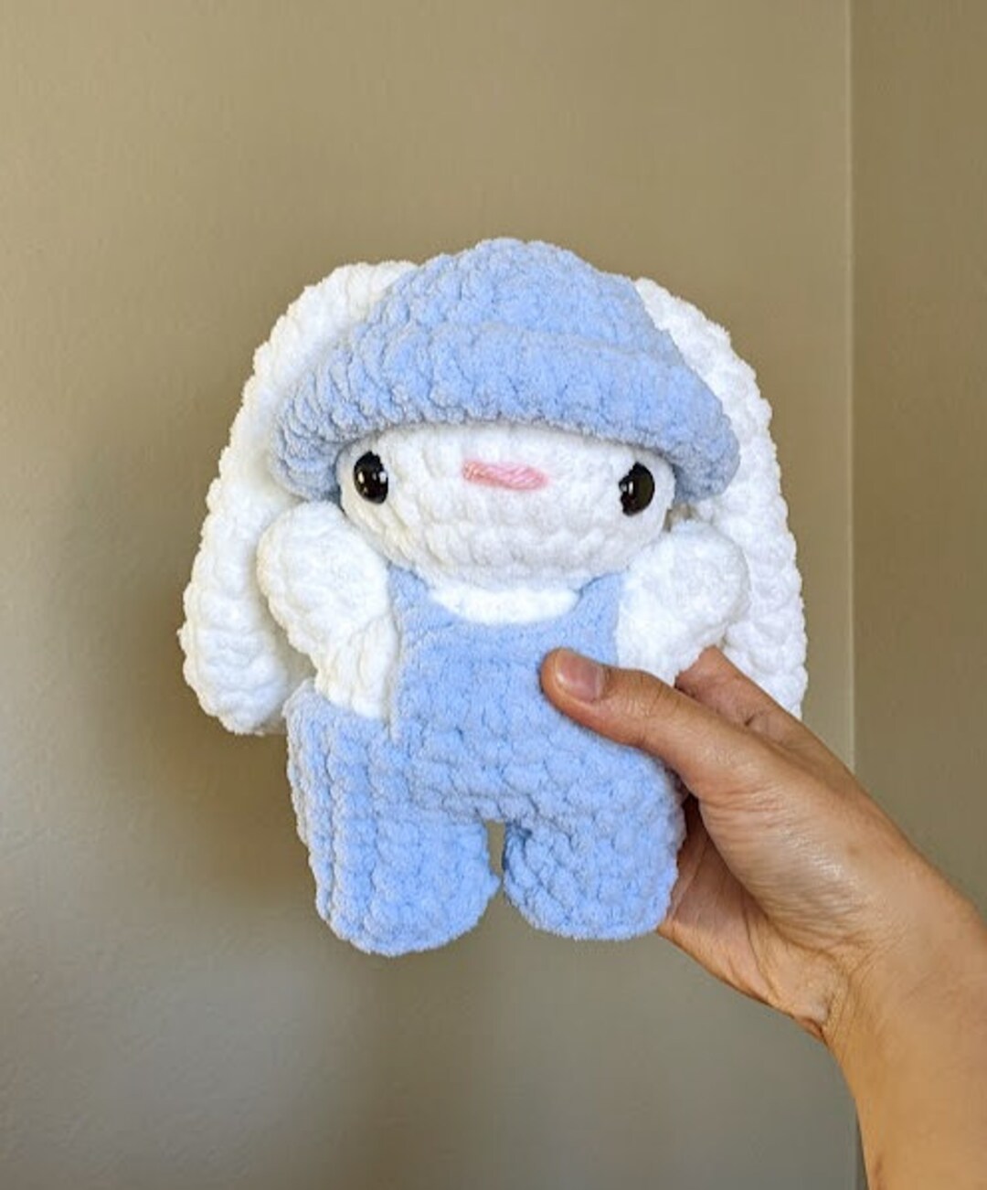 Crochet Bunny in Overalls Plushie - Etsy