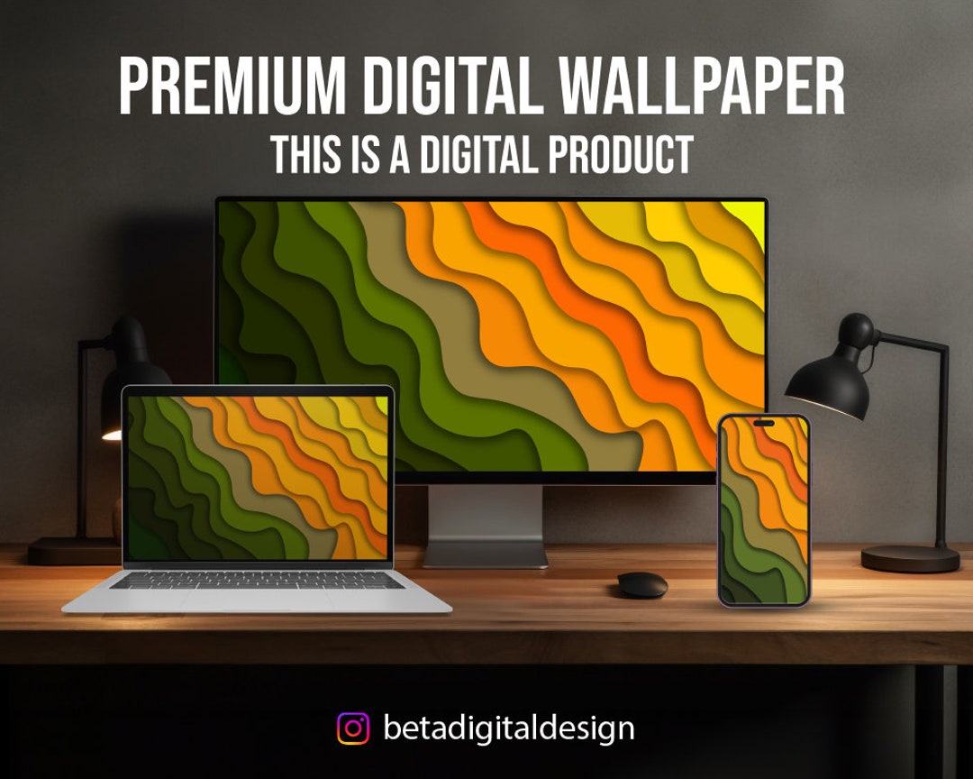 Wavy Computer Wallpaper - Etsy