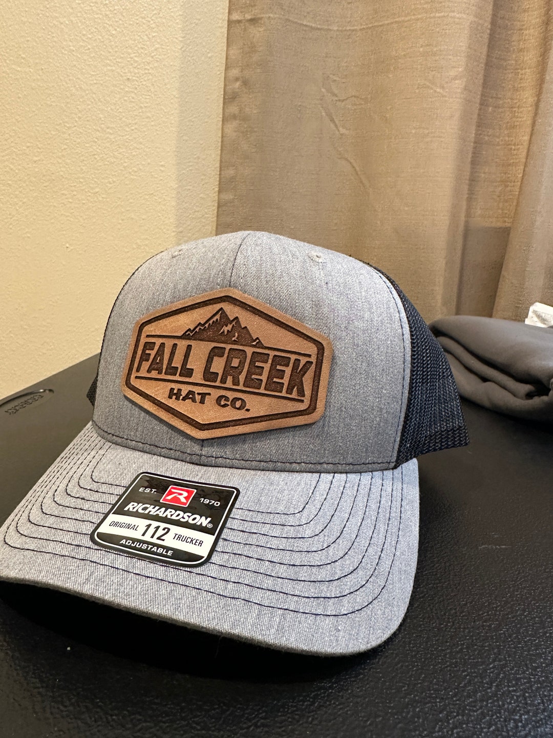 Custom Leather Patch TRUCKER Hats, Laser Engraved Logo on Leather Patch ...