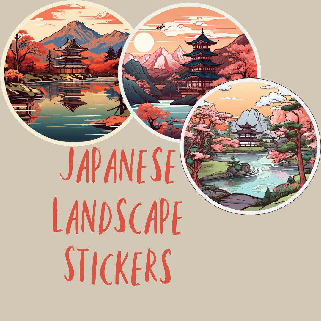 Japanese Landscape Stickers - Etsy