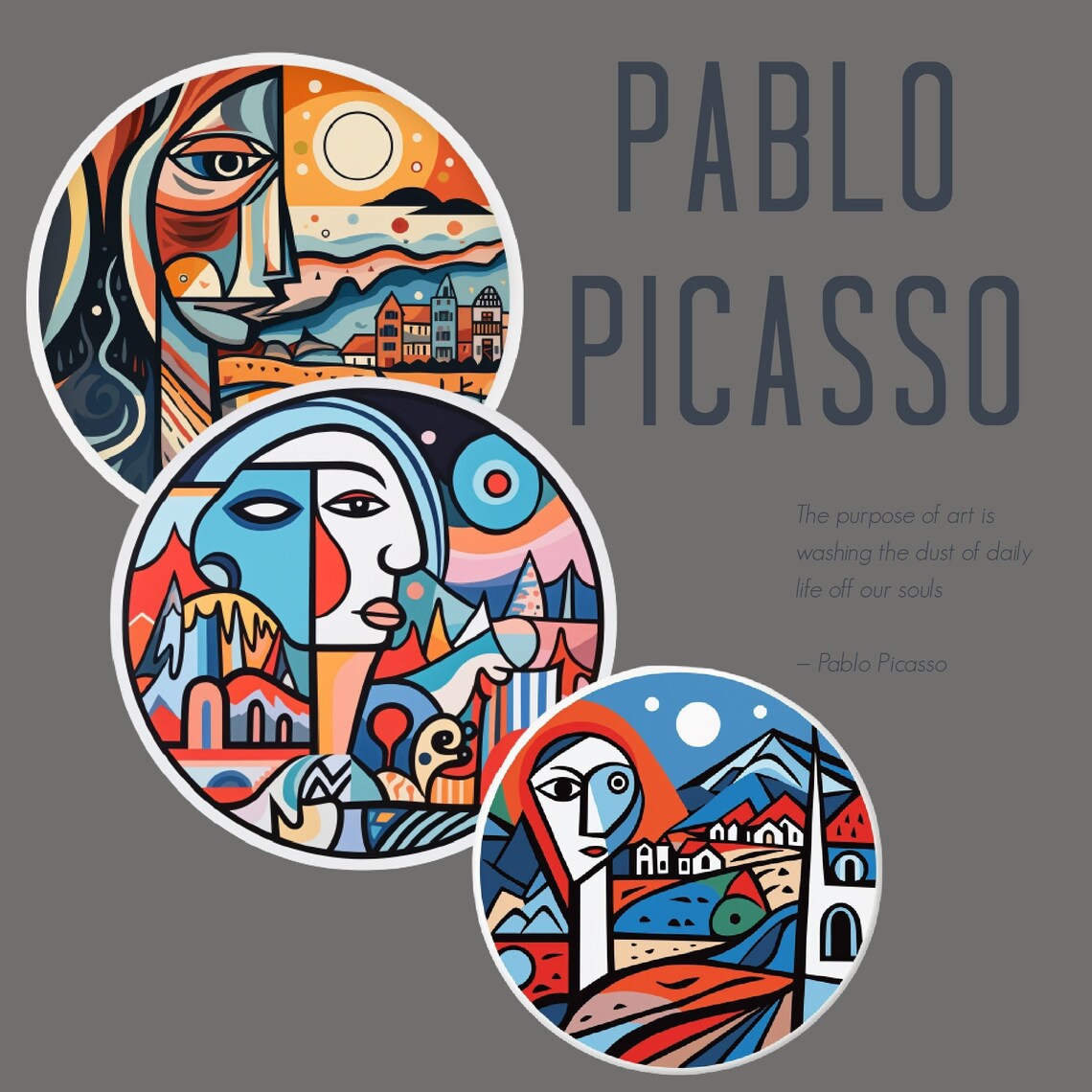 Fragmented Elegance: Picasso-inspired People Sticker Set - Etsy