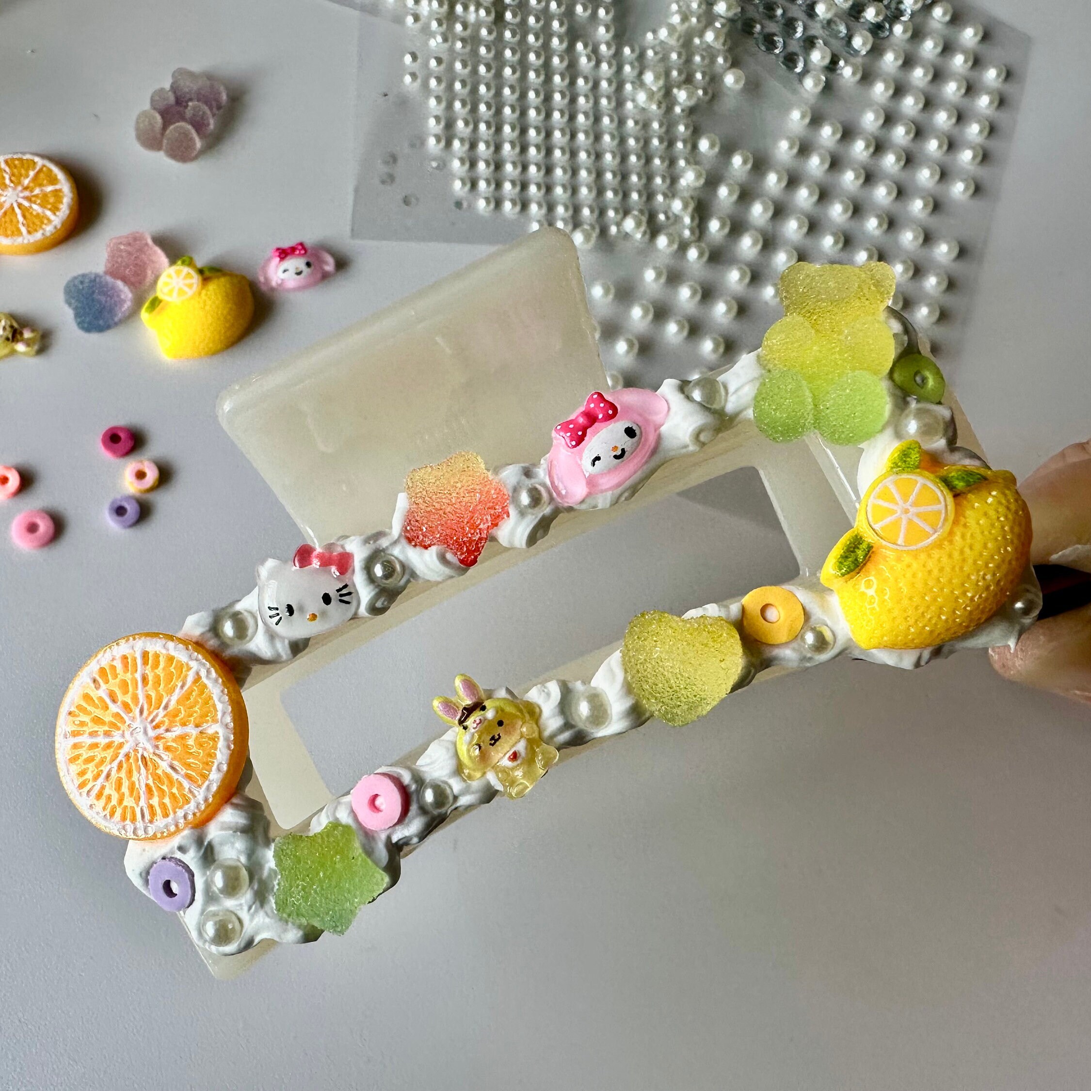 Kawaii Characters Candy Lemon Gummy Bear Decoden Hair Claws Hair Clips ...