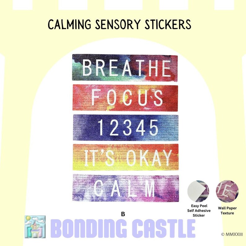 Calming Sensory Stickers Strips, Adhesives Fidget Textured Stickers ...