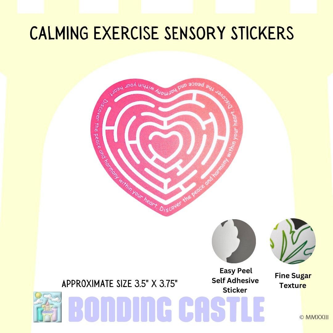 Calming Sensory Stickers, Large Labyrinth Adhesives Fidget Textured ...