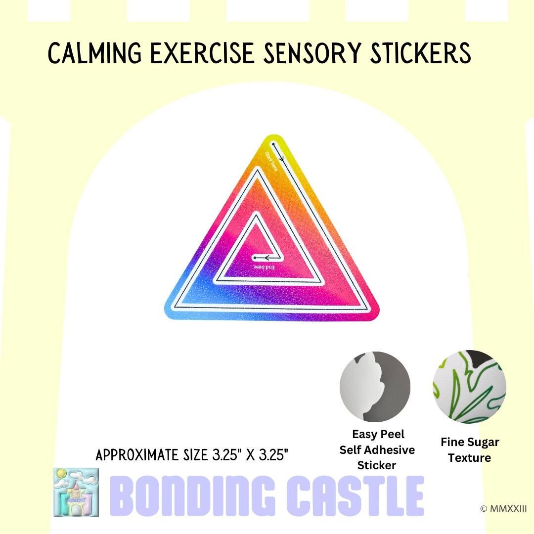 Calming Sensory Stickers, Large Size Adhesives Fidget Textured Stickers ...