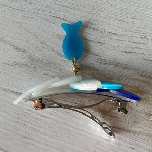 Y2K Fish Acrylic French Barrette Clips, Blue Hair Accessories for Women ...