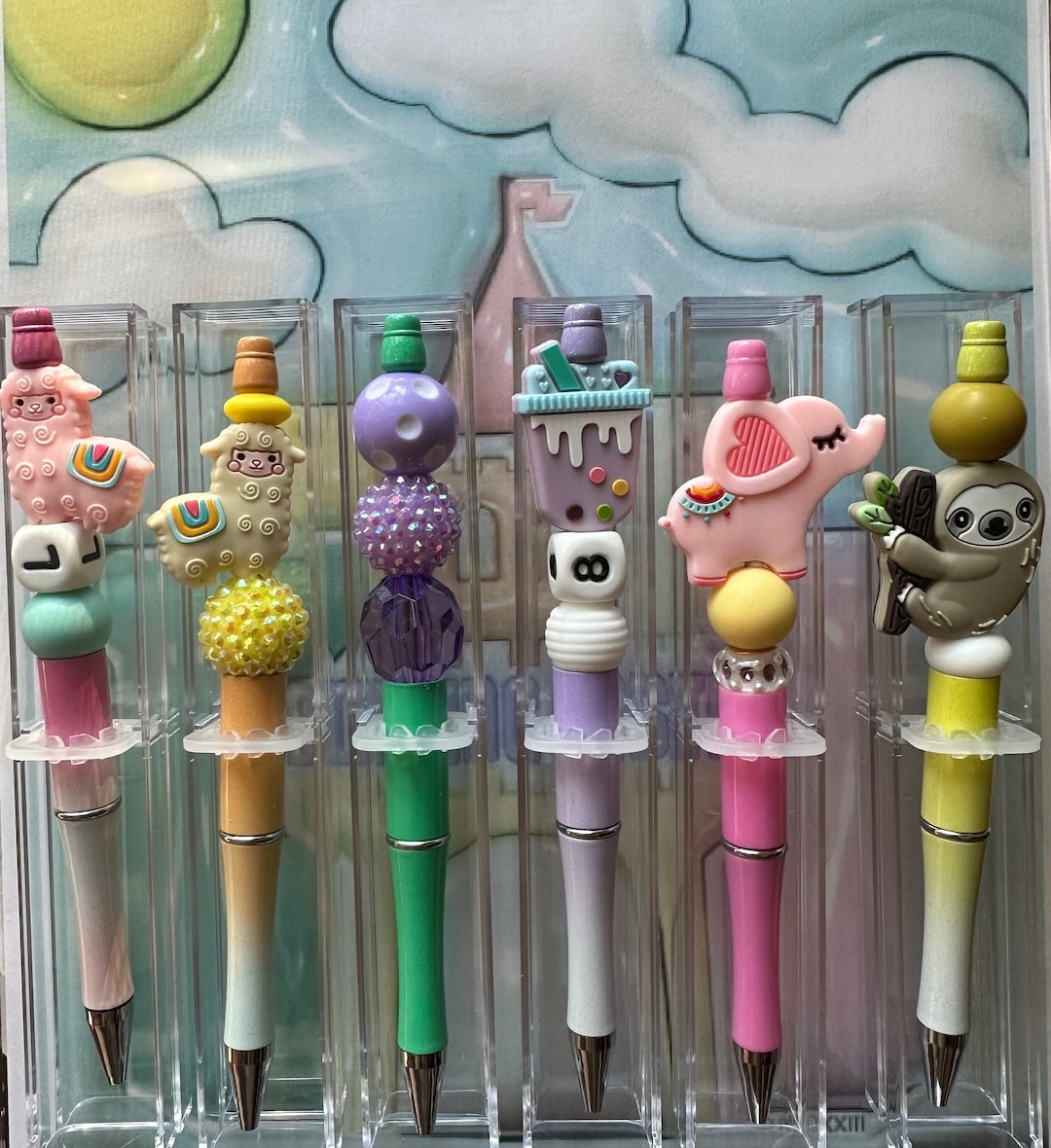 Llama Boba Milktea Sloth Elephant Bubblegum Focal Beaded Pens for Back ...