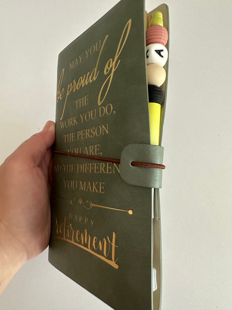 Happy Retirement Leatherette Journal Notebook Pocket Notepad ...