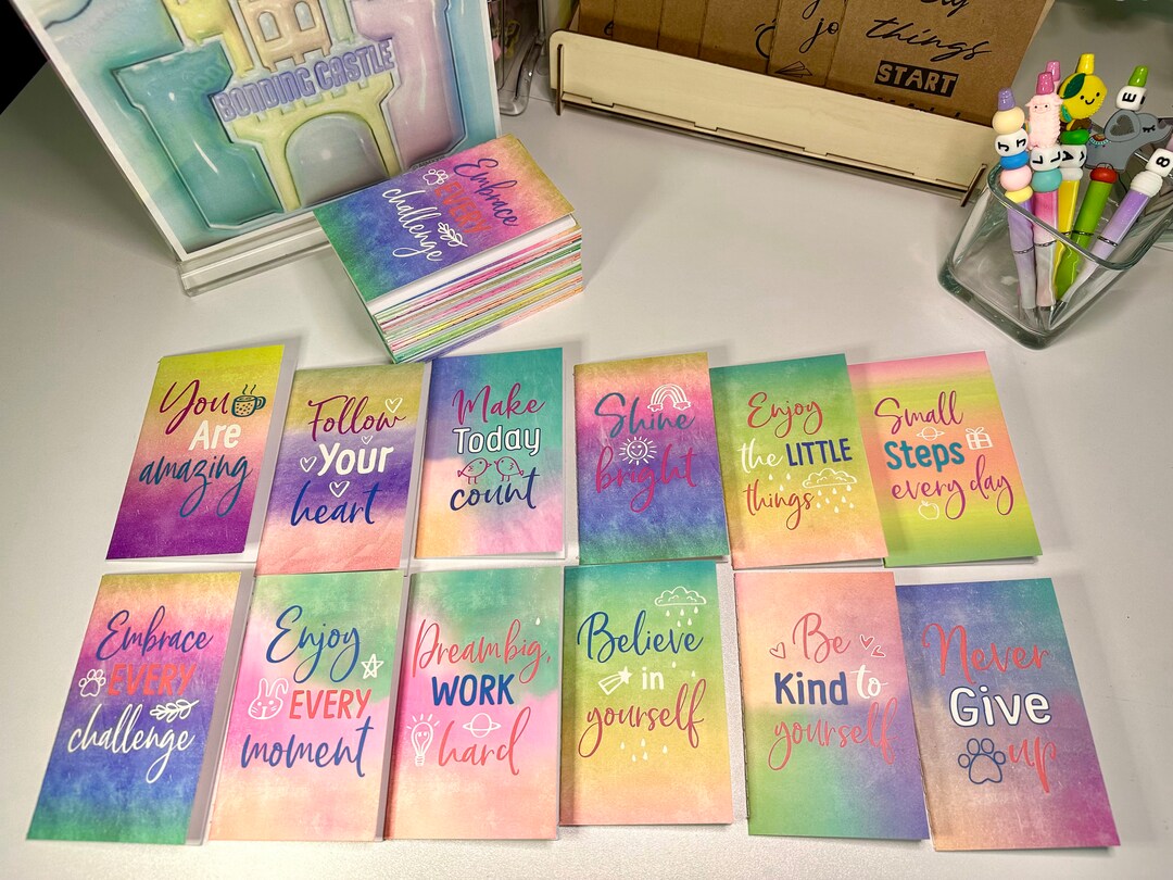 Self Love Quotes Small Journals Rainbow Inspirational Covers Pocket ...