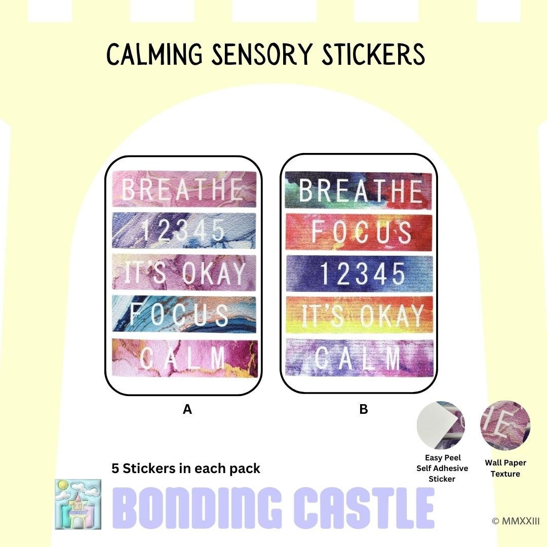 Calming Sensory Stickers Strips, Adhesives Fidget Textured Stickers ...