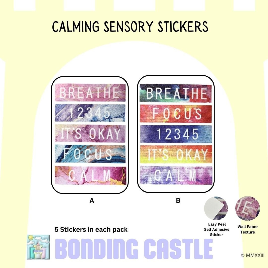 Calming Sensory Stickers Strips, Adhesives Fidget Textured Stickers ...