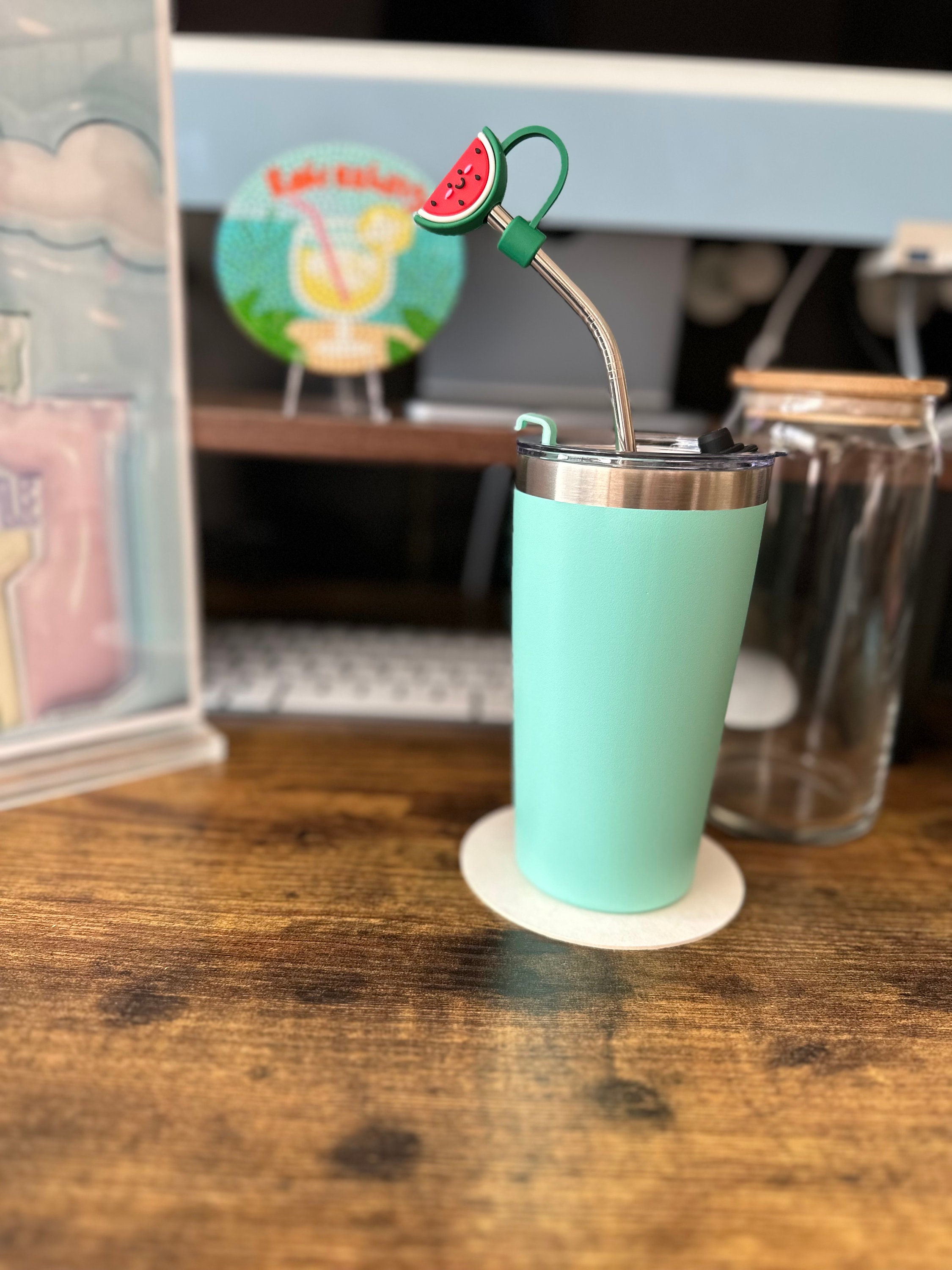 Straw Covers, Kawaii Straw Covers, Straw Toppers, Cover for Metal Glass ...