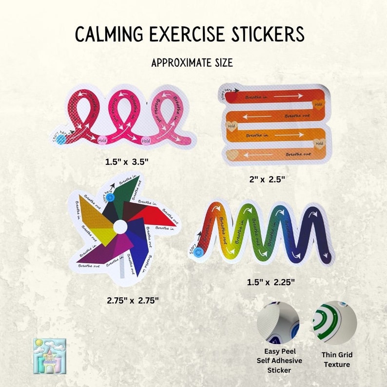 Calming Exercise Sensory Stickers, Adhesives Fidget Textured Stickers ...