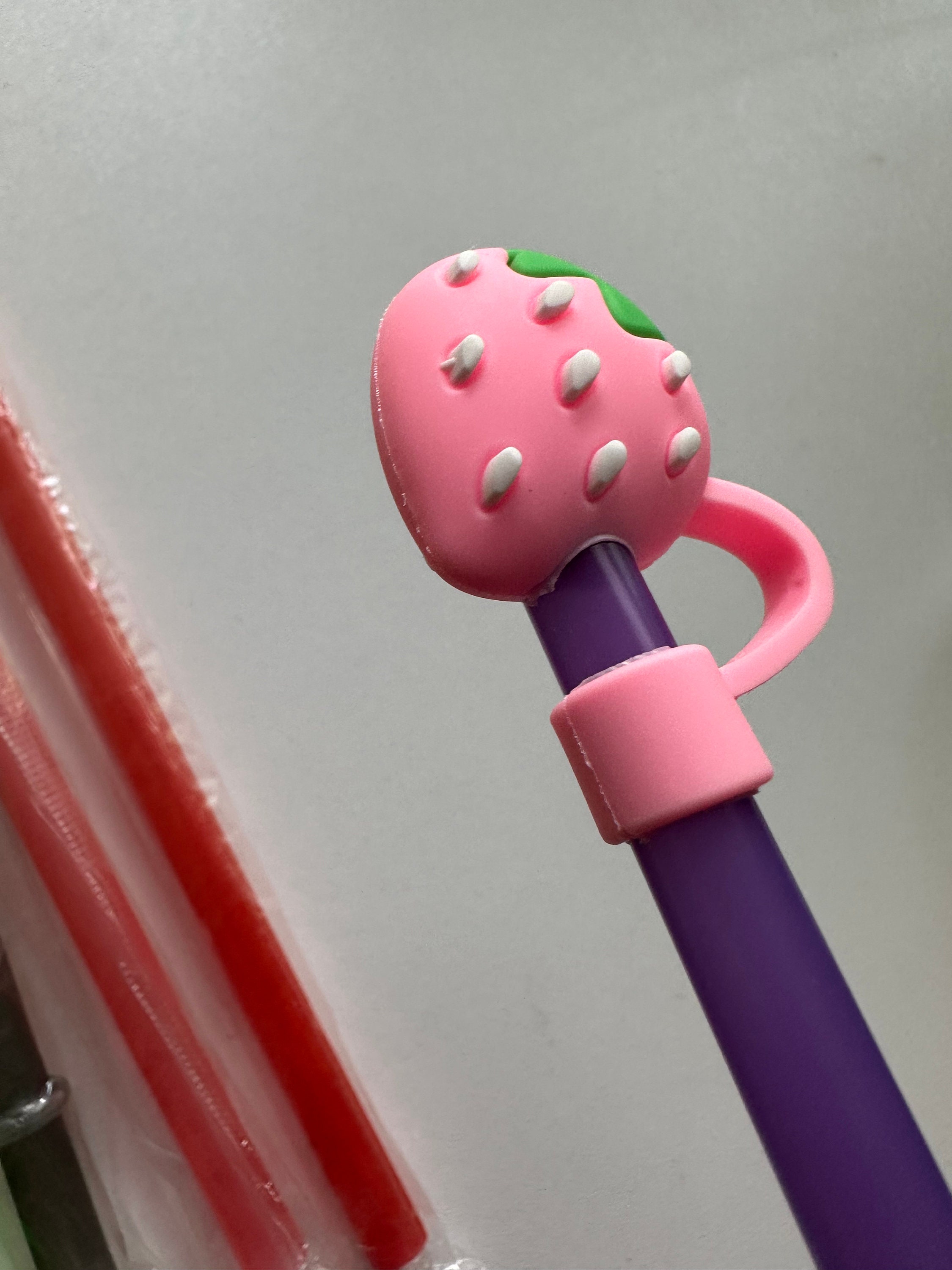 Straw Covers, Kawaii Straw Covers, Straw Toppers, Cover for Metal Glass ...