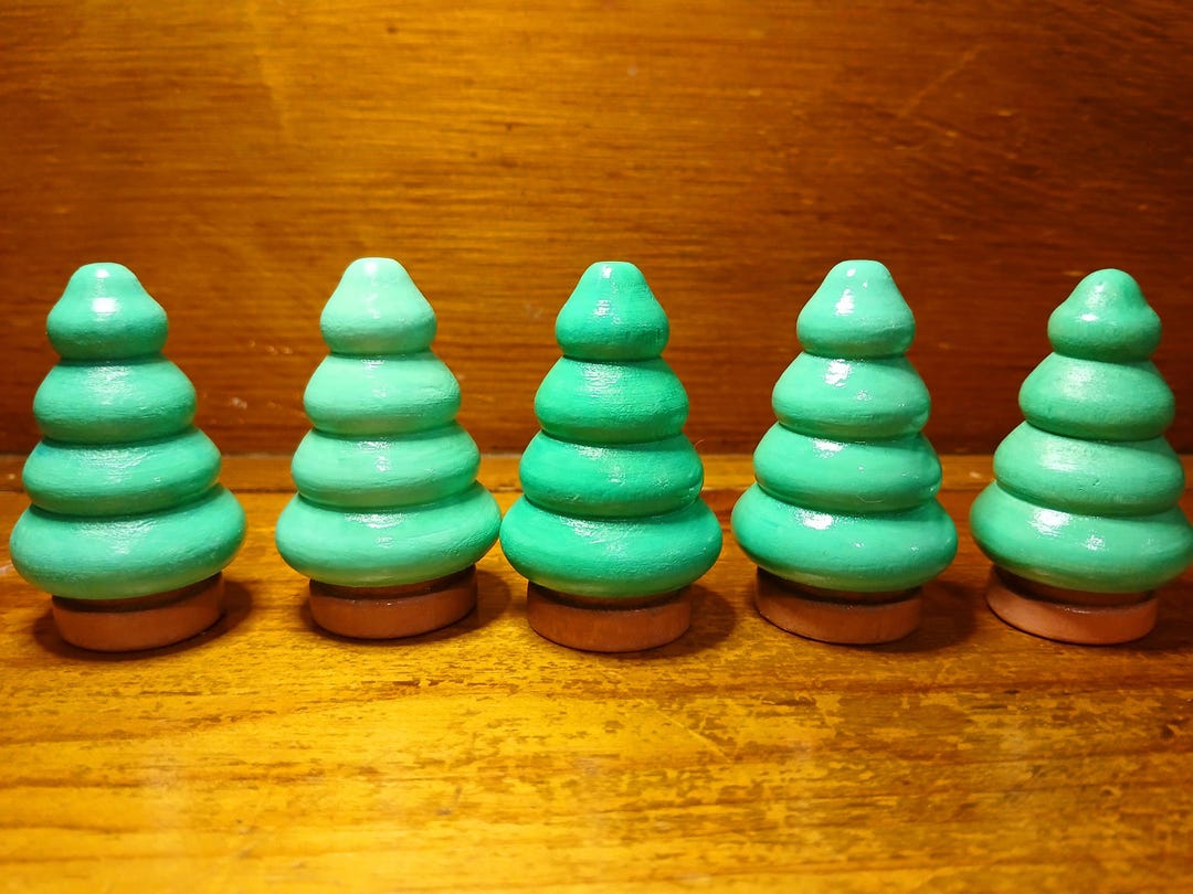 Wooden Small World Tree Set With Bag 5: Green - Etsy