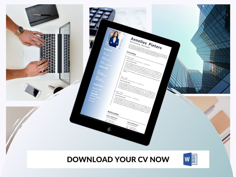 CV Template - Professional and Simple Resume - Word Ms - Dutch ...