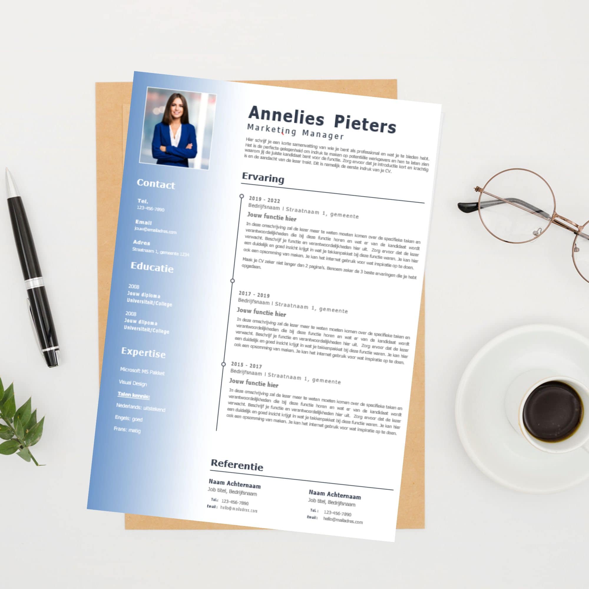 CV Template - Professional and Simple Resume - Word Ms - Dutch ...