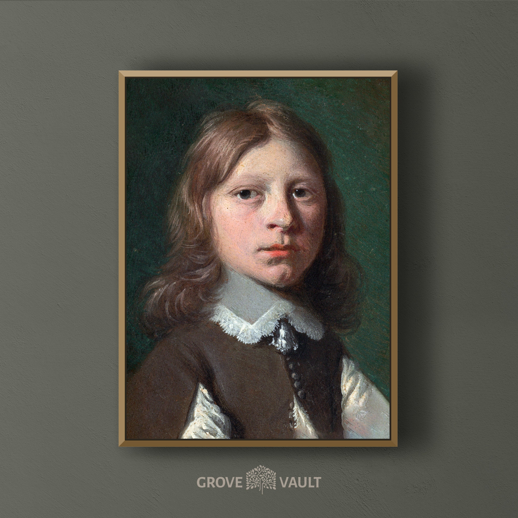 Boy in Portrait Wall Art Oil Painting Young Boy Vintage Painting ...