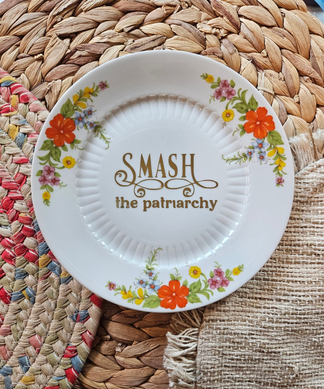 Smash the Patriarchy Collector Plate Rude Funny Upcycled - Etsy
