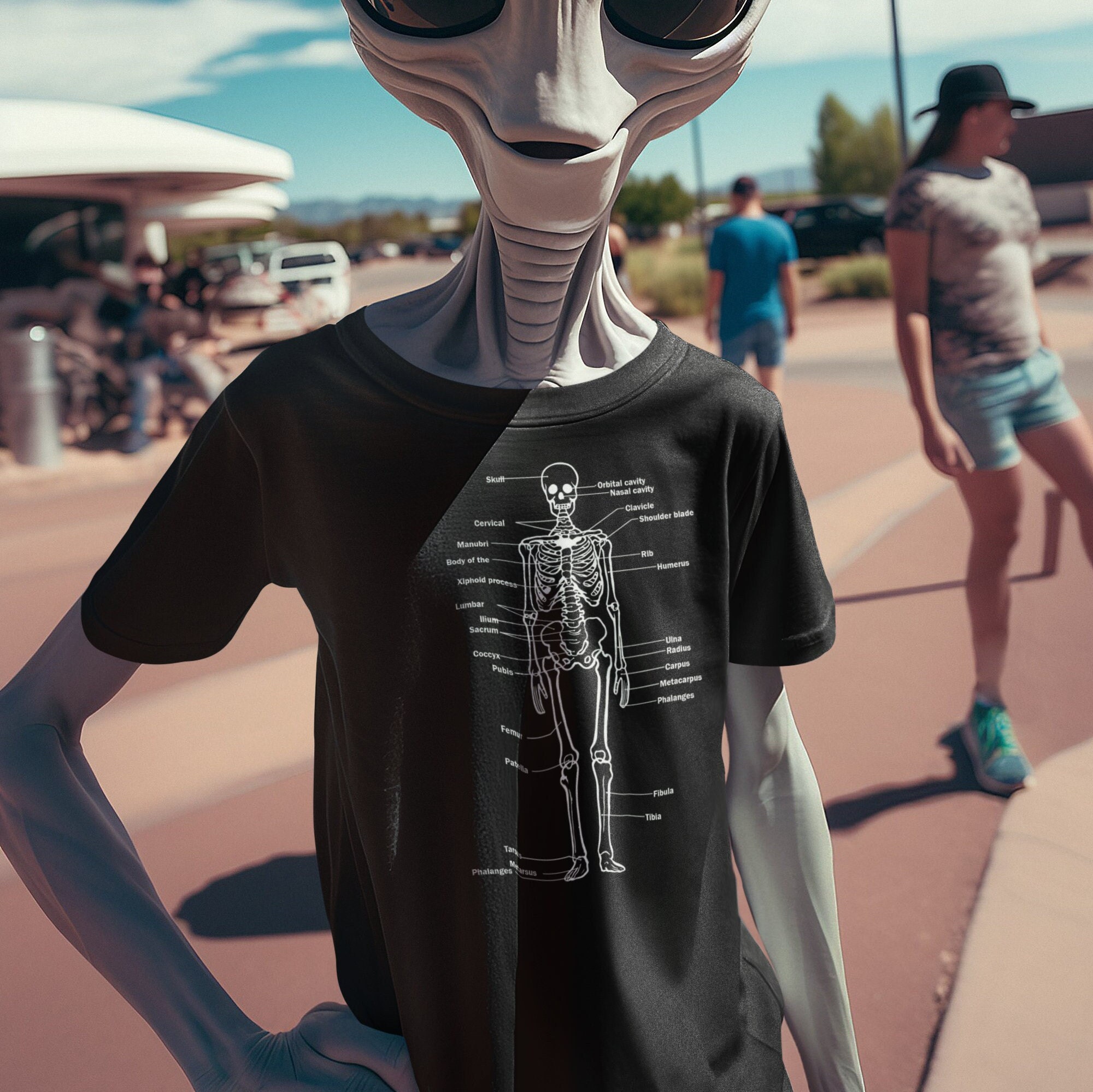 Technical Skeleton Anatomy Tee: Precise Bone Labeling for - Etsy