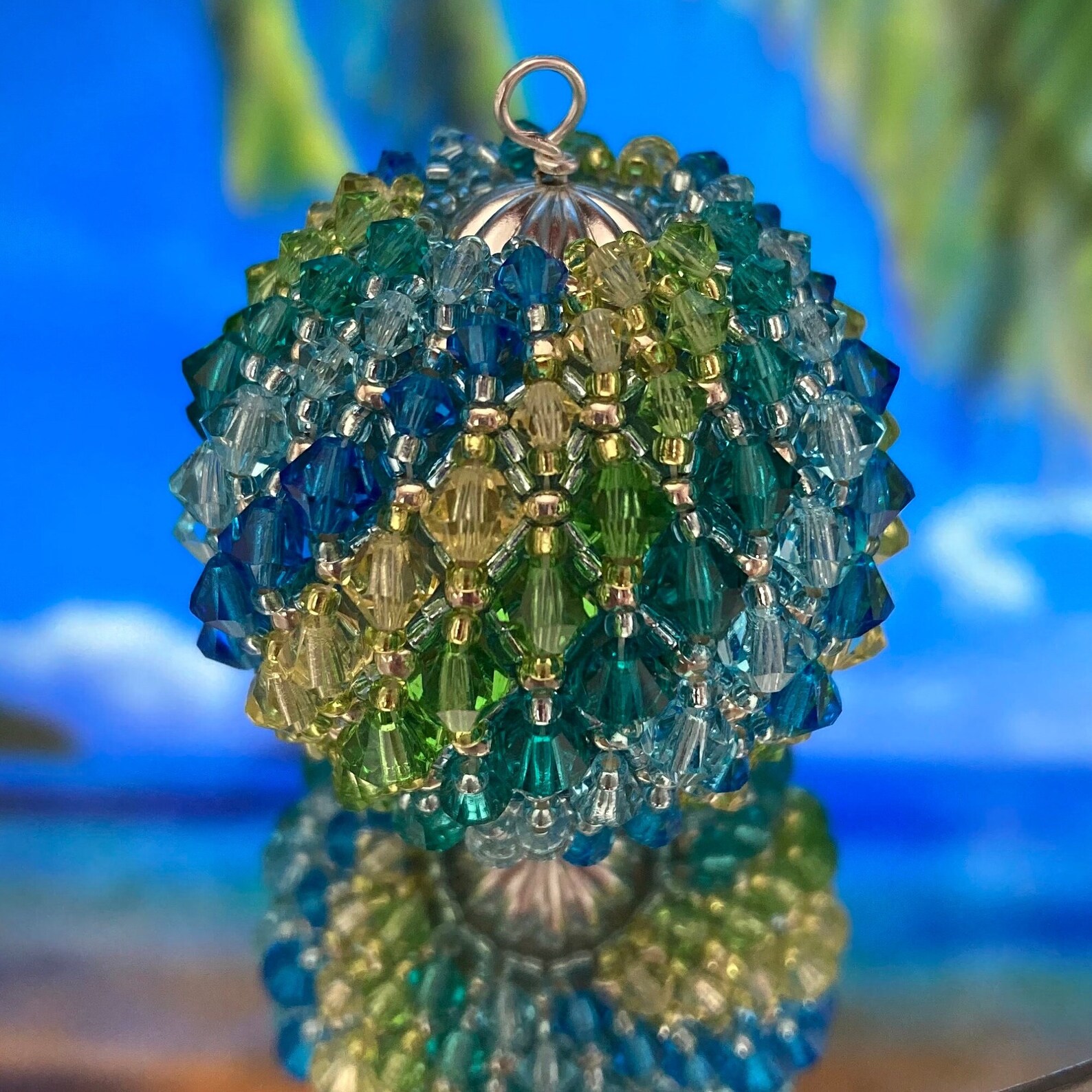 Seasonal Beaded Christmas Ornament Jeweled Christmas Ball Ornaments ...