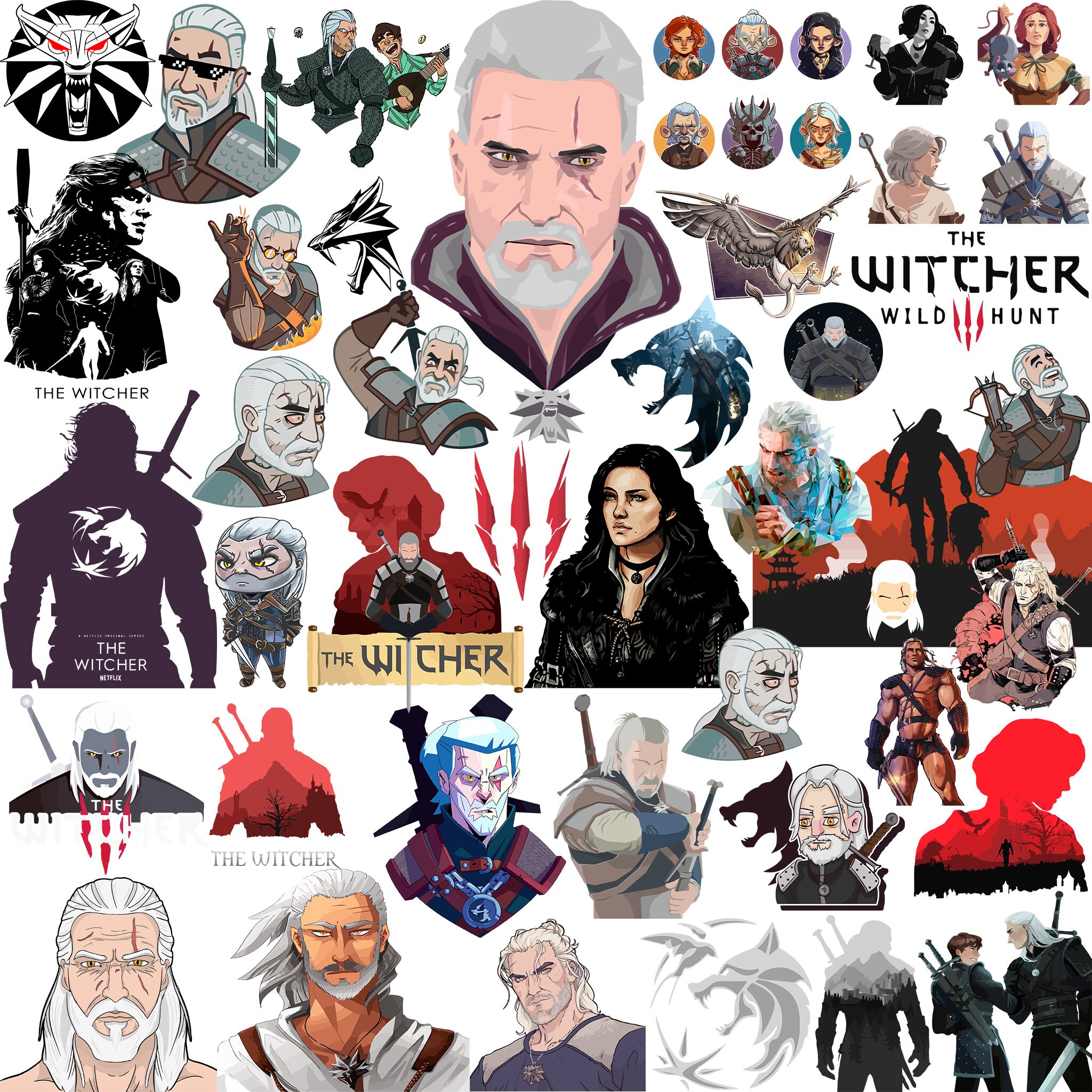 The Witcher Cartoon Svg Bundle Svg Files Digital Prints - Etsy Australia