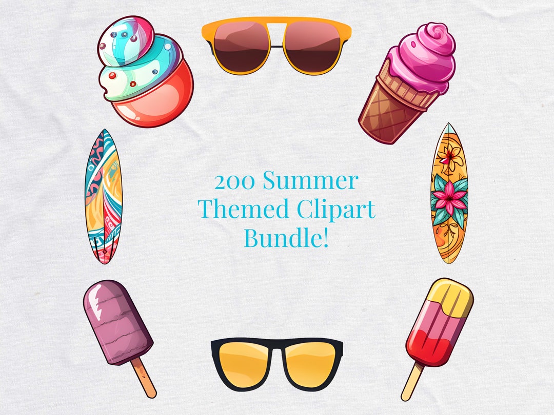 Summer Clipart Mega Bundle: Ice Cream, Popsicles, Sunglasses ...