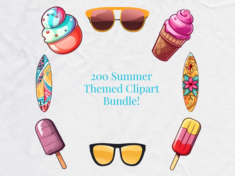 Summer Clipart Mega Bundle: Ice Cream, Popsicles, Sunglasses ...
