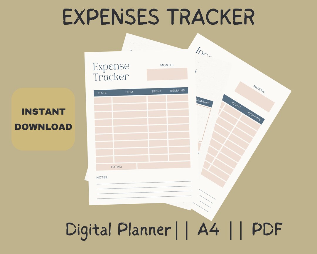 Printable Monthly Budget, Monthly Income & Expense Recorder, Monthly ...