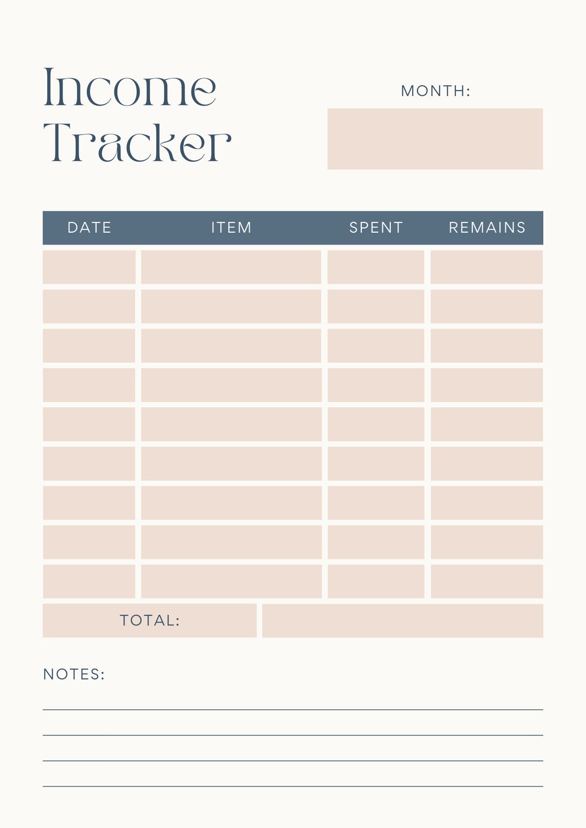 Printable Monthly Budget, Monthly Income & Expense Recorder, Monthly ...