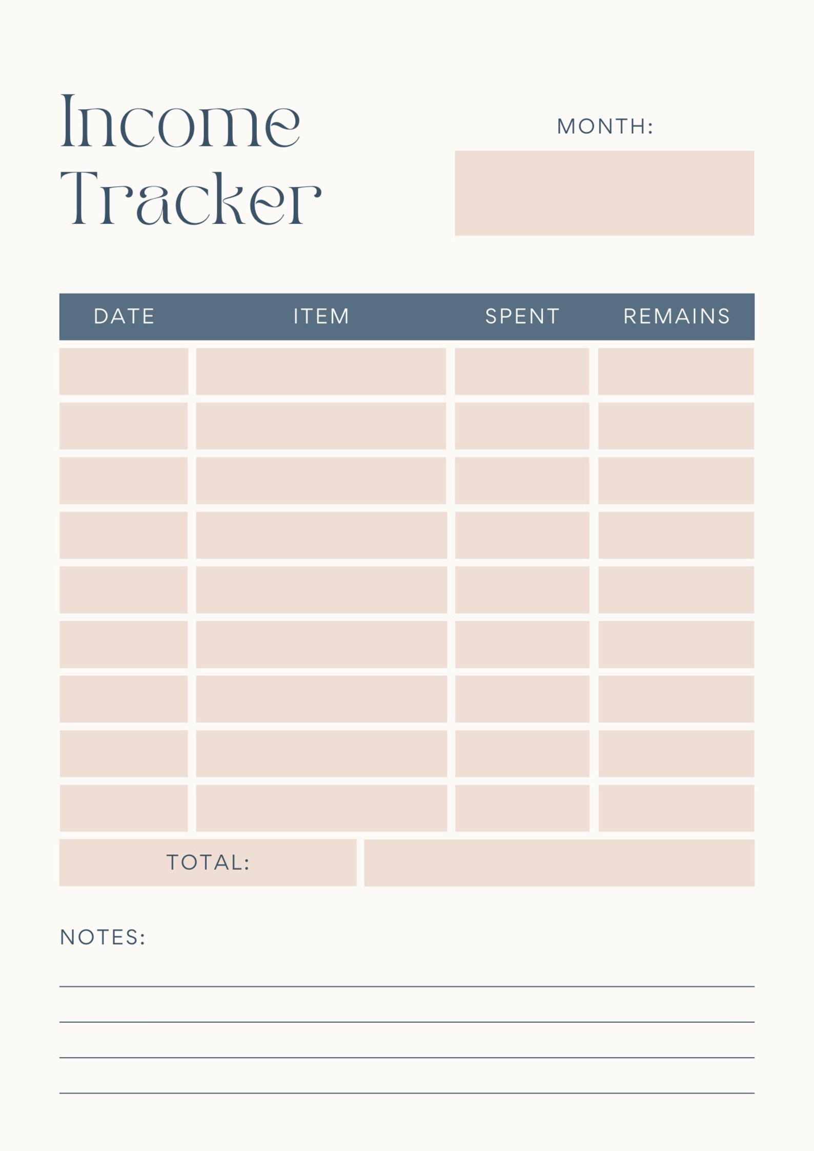 Printable Monthly Budget, Monthly Income & Expense Recorder, Monthly ...