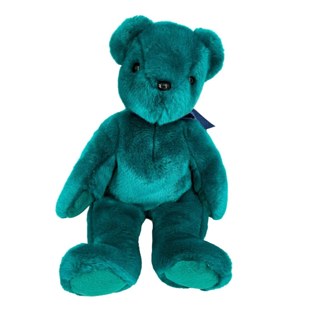 Vintage 2000 Ty Beanie Buddies Teal Bear Plush Stuffed Animal 100% ...