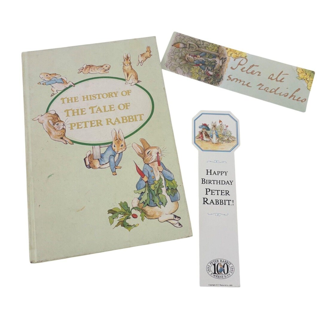 The History of the Tale of Peter Rabbit Hardcover Book & Bookmarks ...
