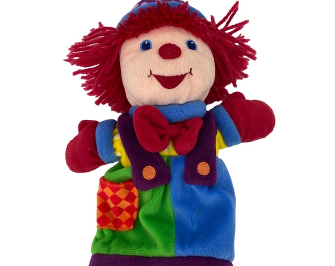 Gymboree Gymbo Clown Plush Hand Puppet Vintage 2001 Primary Colors 14 ...