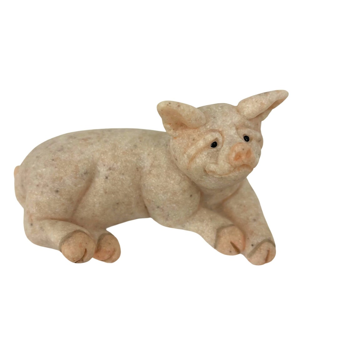 Vintage 2000 Quarry Critters Patch Pink Pig Figurine Second Nature ...