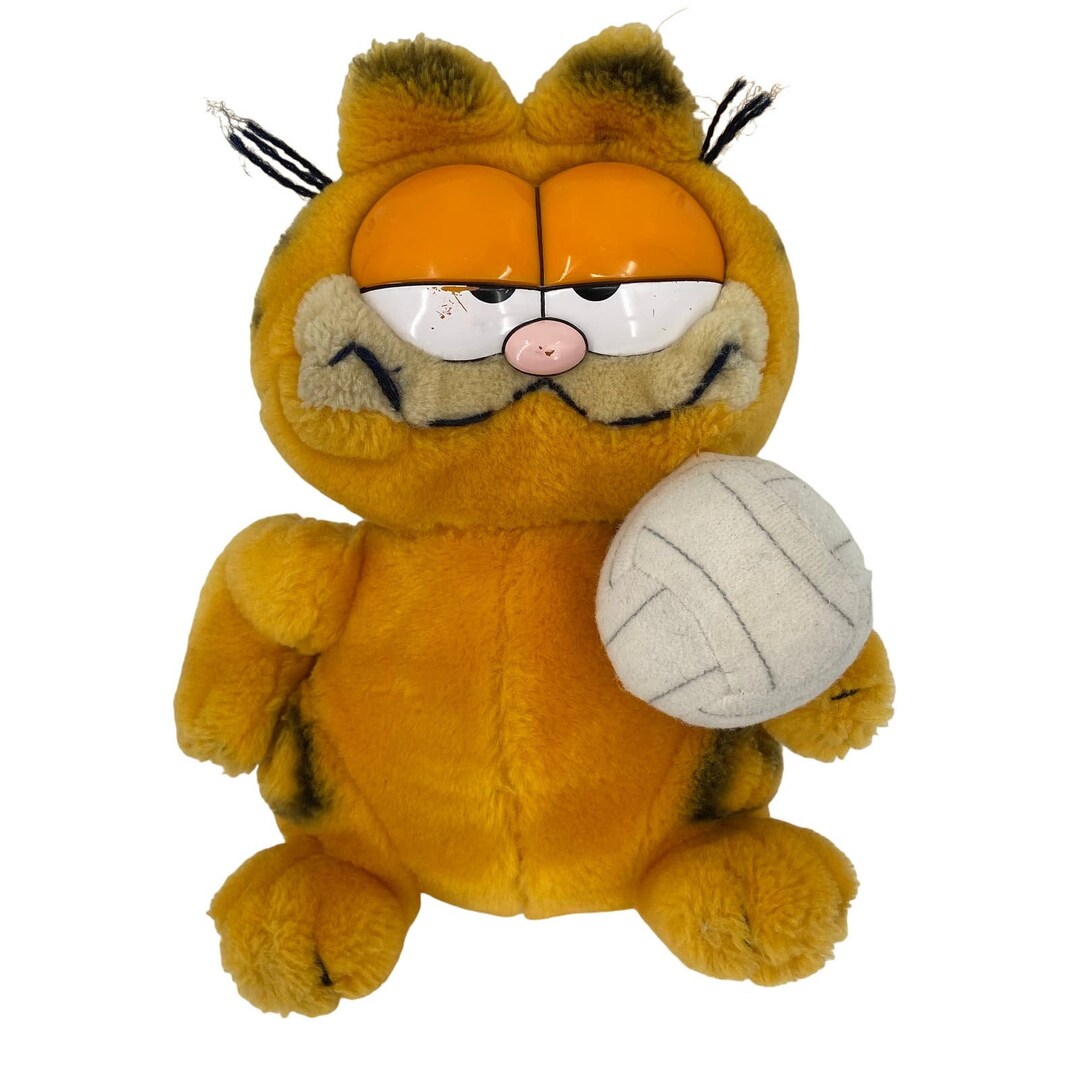 Dakin Vintage 1981 Garfield Cat Plush Stuffed Animal Toy Volley Ball 10 ...