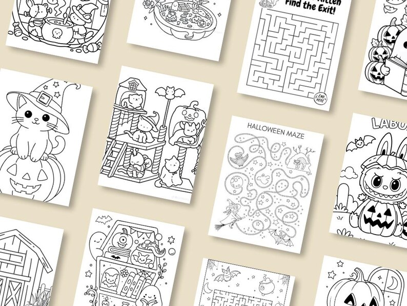 Printable Halloween Coloring Page Activities | Fun Spooky Worksheets ...