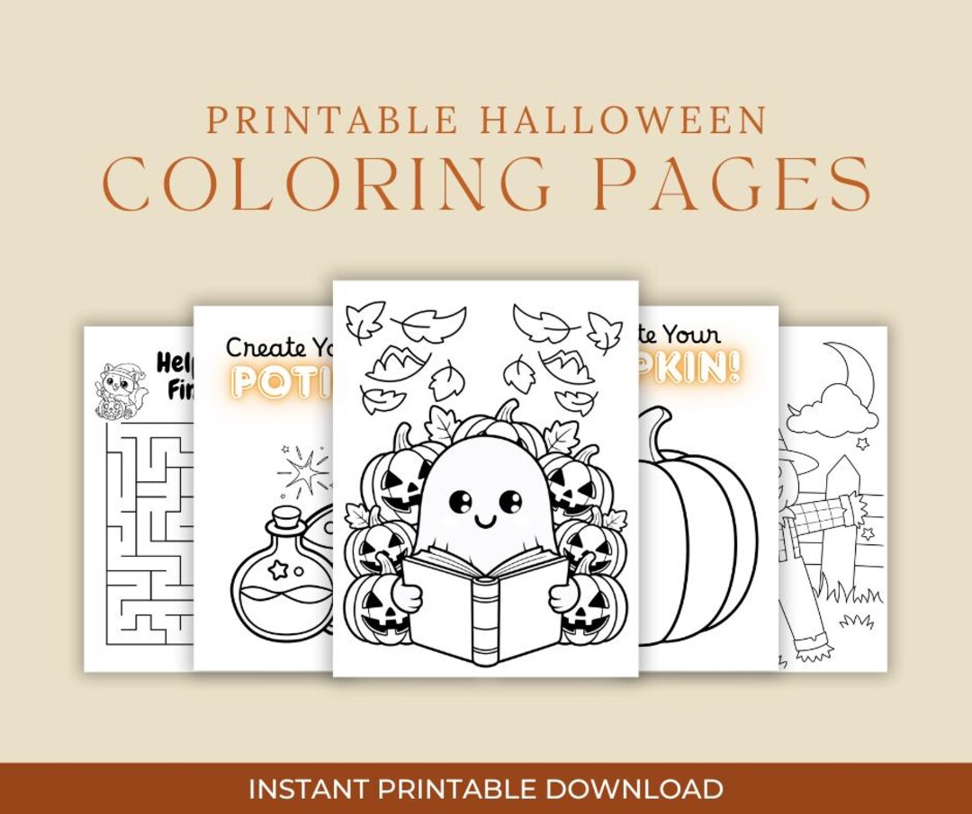 Printable Halloween Coloring Page Activities | Fun Spooky Worksheets ...