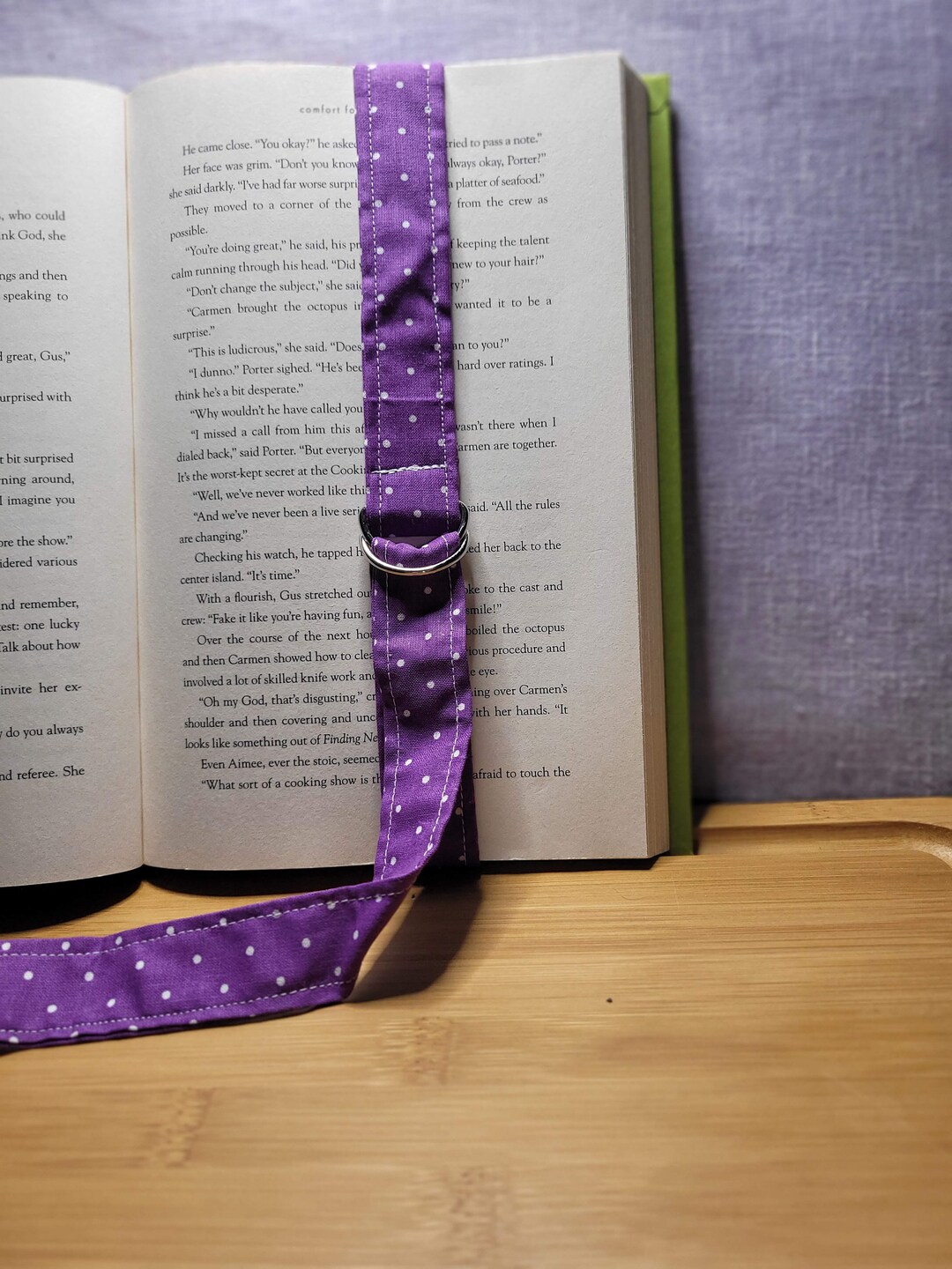 Handmade Purple Polka Dot Book Band Bookmark - Etsy