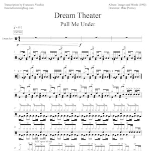 Dream Theater - Pull Me Under (drum Sheet Music) - Etsy