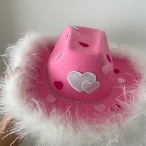 Pink and White Cowboy Hat Harry Styles, Beyoncé, Shania Twain - Etsy