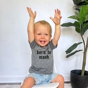 Born to Mosh Baby/toddler Shirt, Goth Baby Gift, Emo Baby Gift, Elder ...