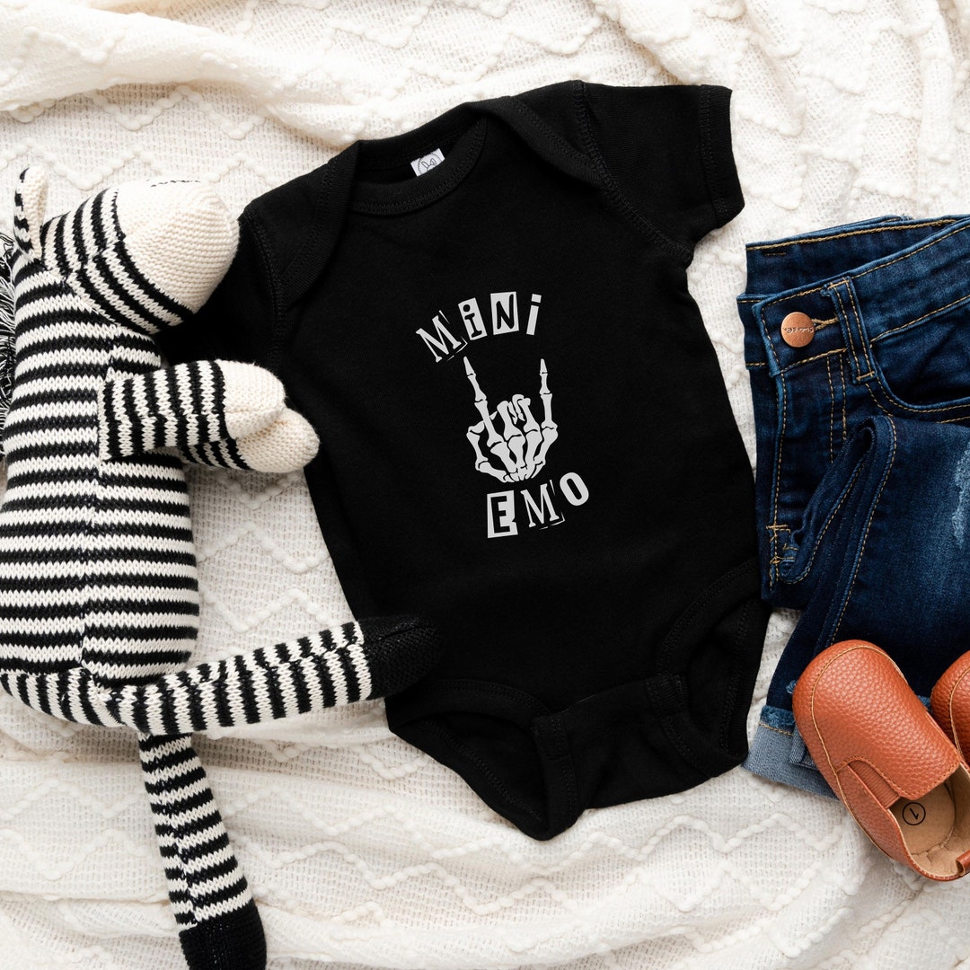 Mini Emo Baby Shirt, Emo Kid in Training Toddler Shirt, Goth Baby Gift ...