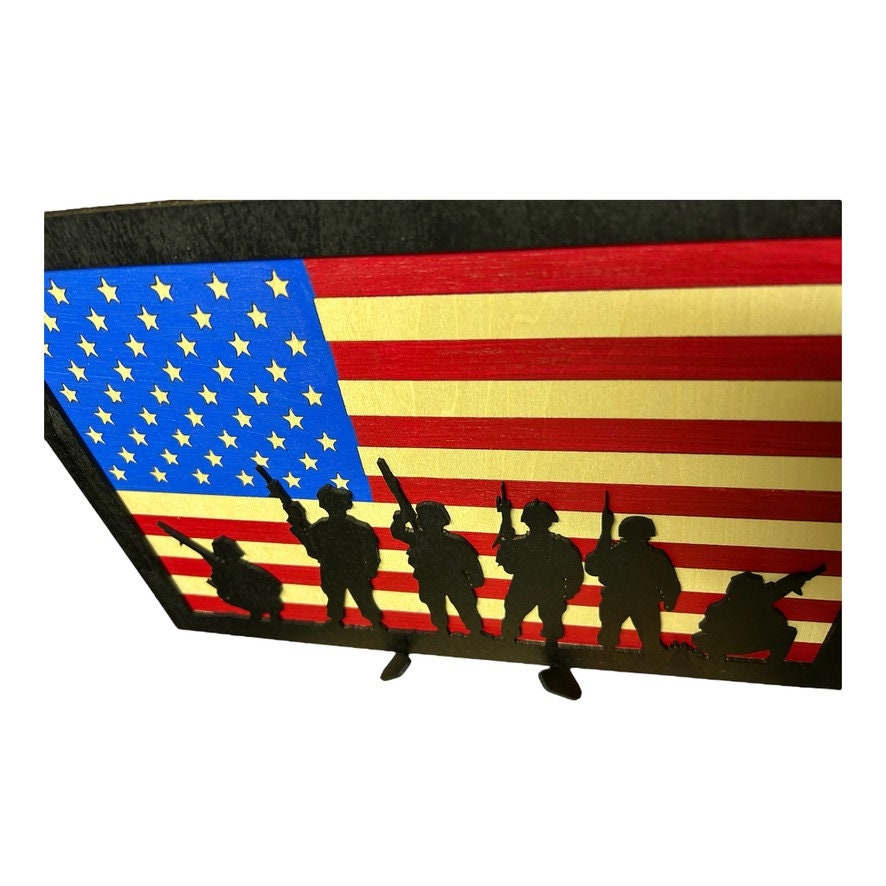 American Flag With Soldiers Frame - Etsy
