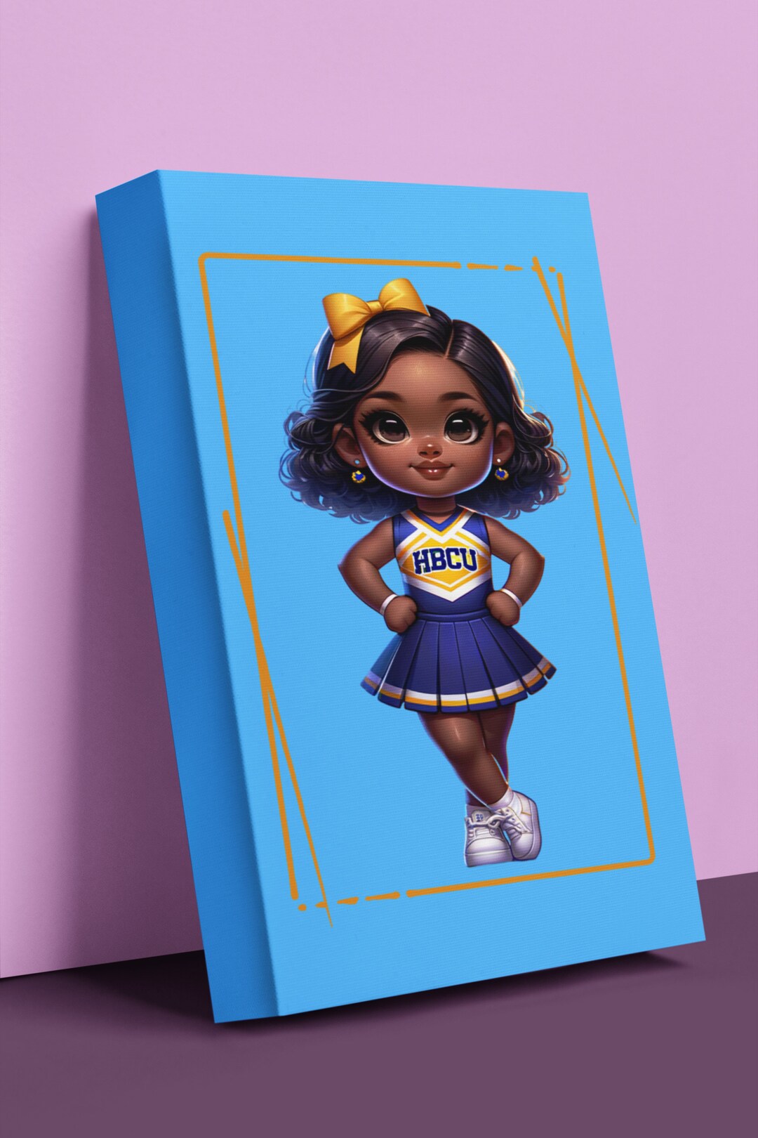 HBCU Kids Wall Art for Black Girl Art Room Decor HBCU Cheerleader Room ...