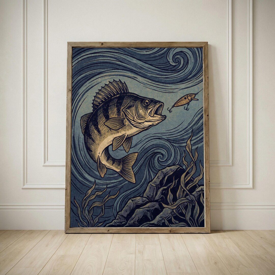 Vintage European Perch Wooden Minnow | Angler Wall Art Vintage Fishing ...